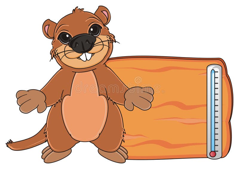 Bruine groundhog met boog stock illustratie. Illustration of marmot ...