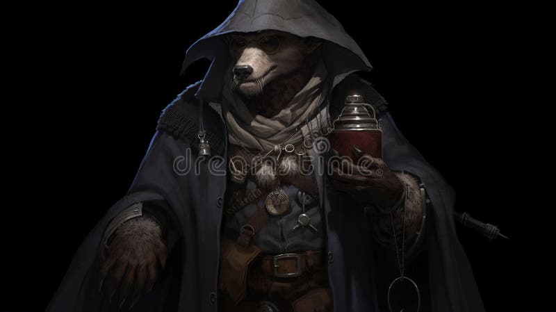 Groundhog Necromancer, Digital Art Illustration, Generative AI Stock ...
