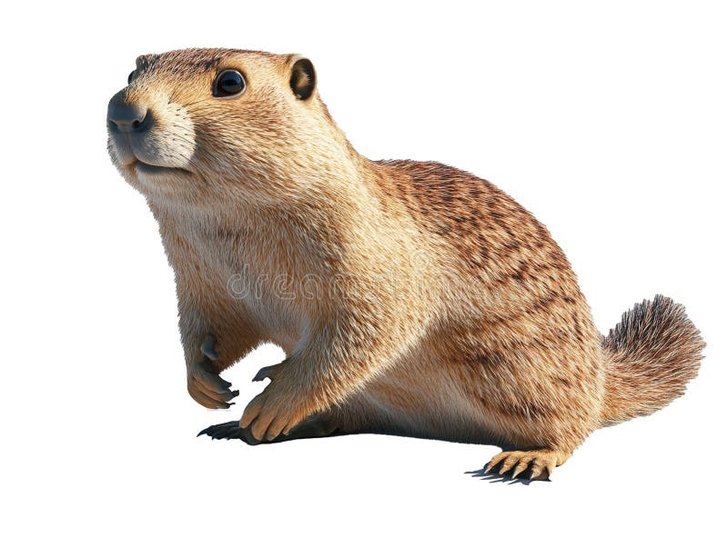 Groundhog Stands Alone while Casting a Shadow Stock Image - Image of ...