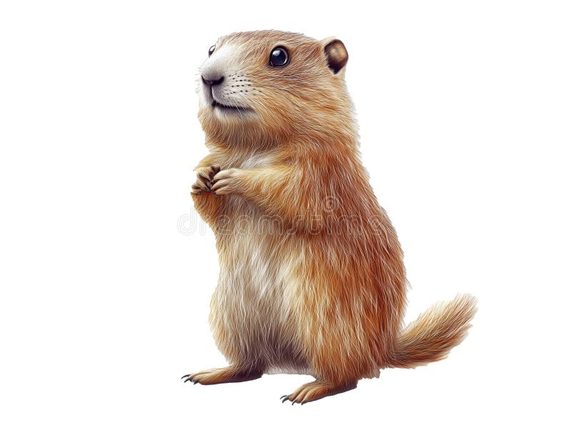 Groundhog Stands with Curiosity in a Quiet Space Stock Photo - Image of ...