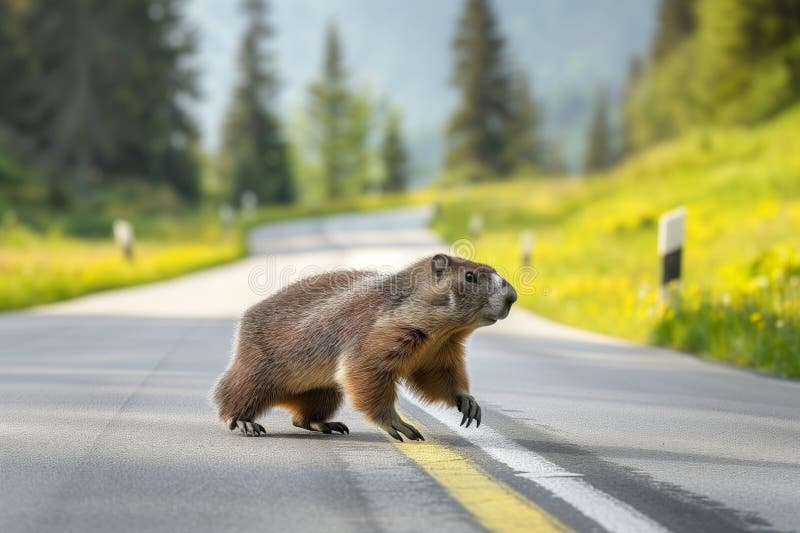Groundhog Crossing Road Stock Photos - Free & Royalty-Free Stock Photos ...