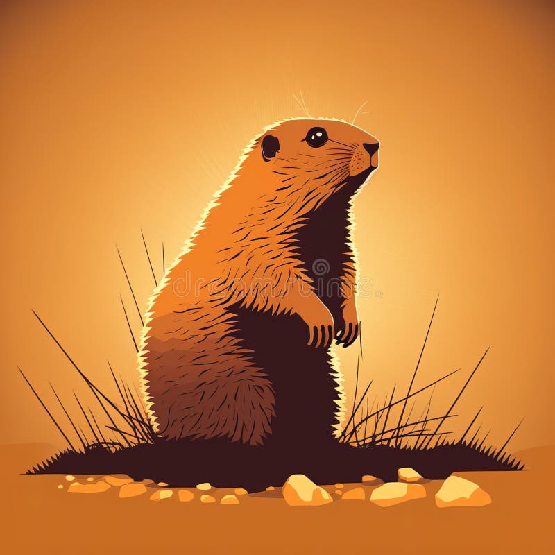 Groundhog Vector Art (generative AI) Stock Illustration - Illustration ...