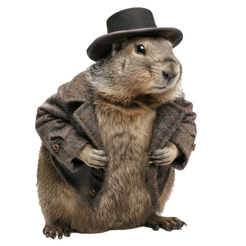 Groundhog Wearing Formal Attire Looking Dapper Posing for Photo Stock Photo - Image of dapper ...