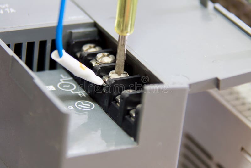 Grounding Port on the Power Supply Stock Image - Image of wire ...