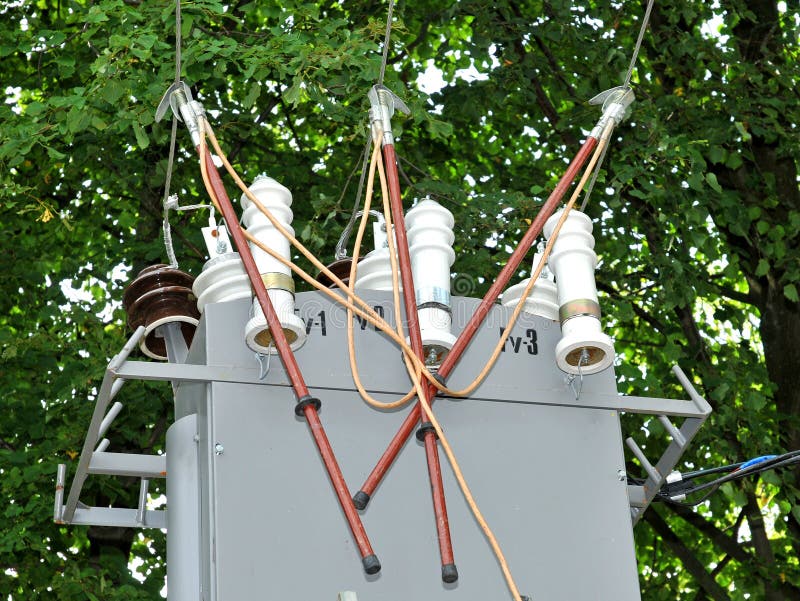 Grounding of a Power Line before Replacing a Faulty Insulator at Stock ...