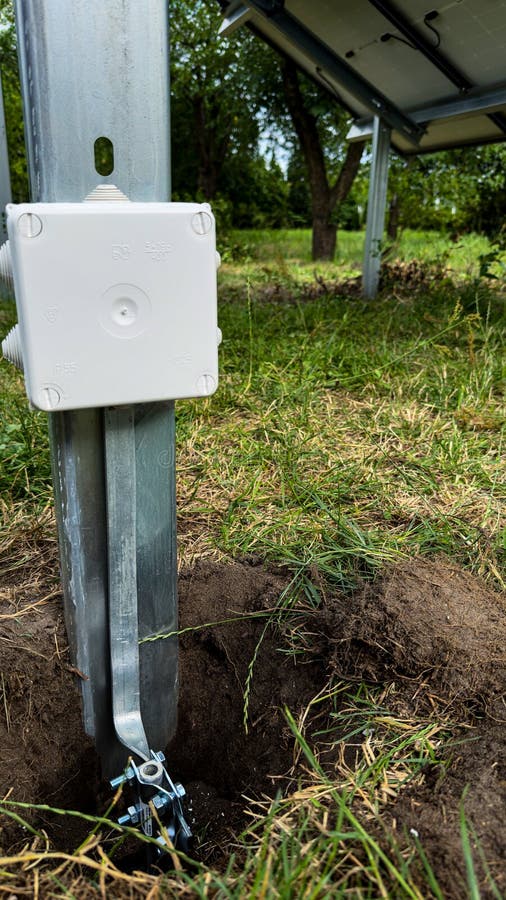 Grounding of the Structure of Solar Panels with a White Box Has Been ...