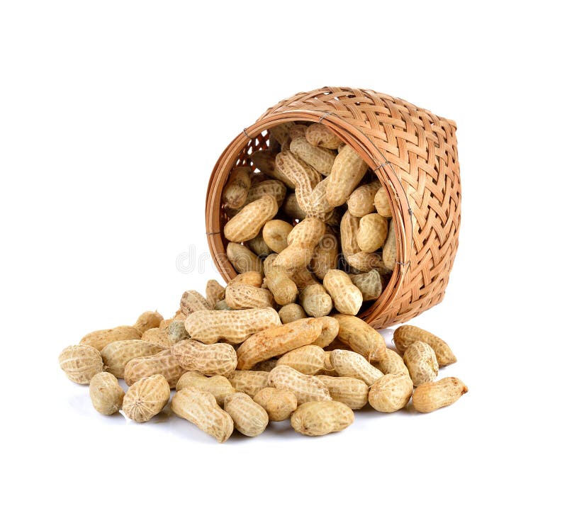 Groundnuts Peanut on White Background Stock Photo - Image of scattered ...