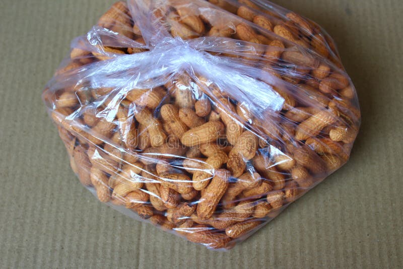 Peanuts in Polythene Packet Stock Photo - Image of plastic, groundnuts ...