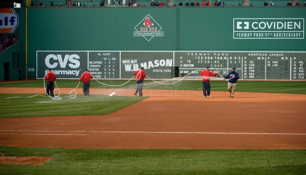 Grounds Crew at Red Sox Opening Day Editorial Stock Image - Image of ...