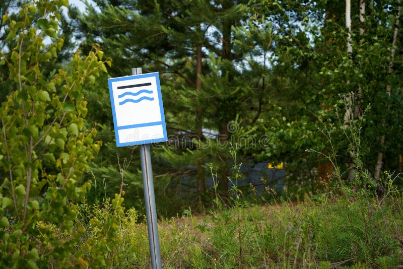 Groundwater Area Sign Next To a Green Forest Stock Image - Image of ...
