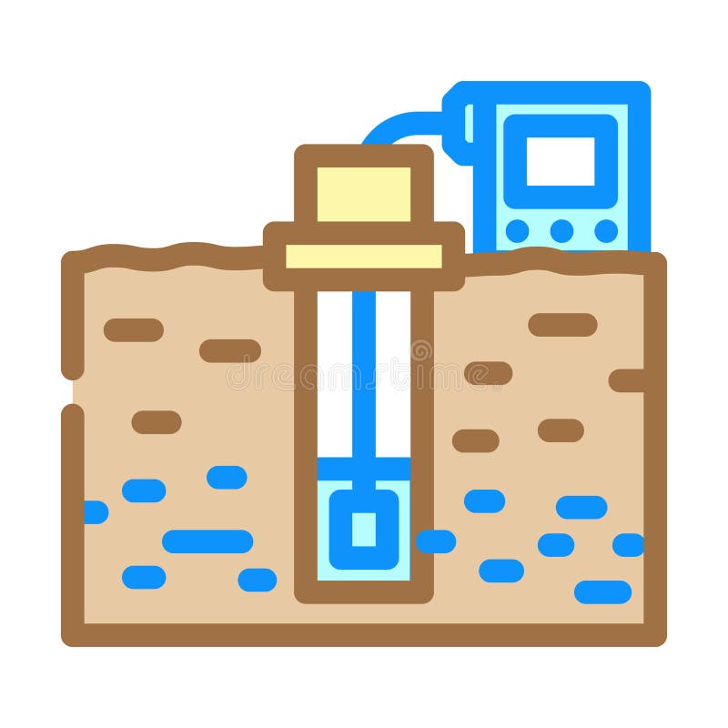 Groundwater Sampling Hydrogeologist Color Icon Vector Illustration ...