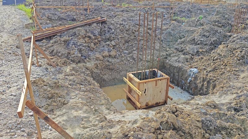 Groundwork of Cement Concrete with Metal Reinforced Frame or Block on ...