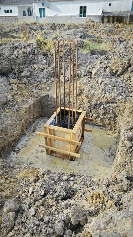 Groundwork of Cement Concrete with Metal Reinforced Frame or Block on ...