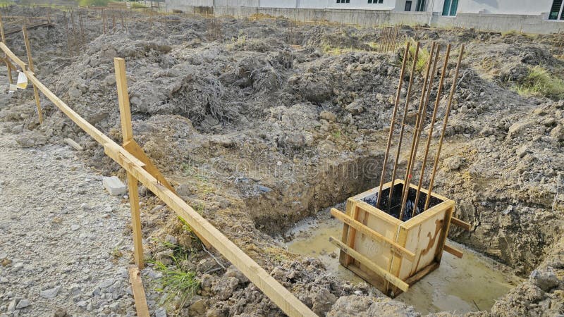 Groundwork of Cement Concrete with Metal Reinforced Frame or Block on ...