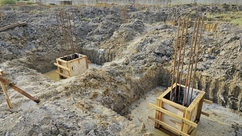 Groundwork of Cement Concrete with Metal Reinforced Frame or Block on ...