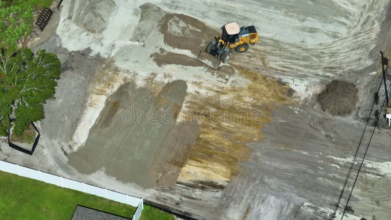 Groundwork Moving Tractor Preparing Place for Future House Foundation ...