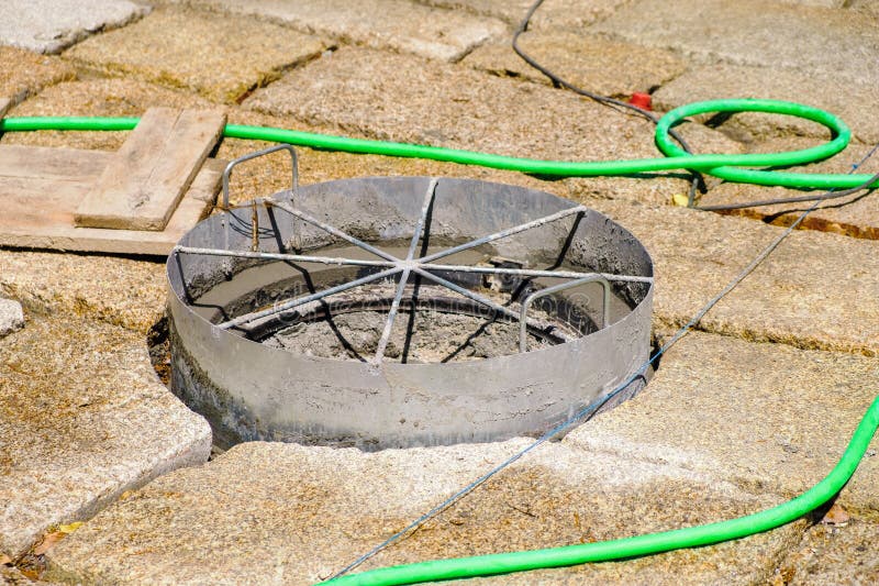 Groundwork for a New Structure with Concrete and Metal Forming Stock ...