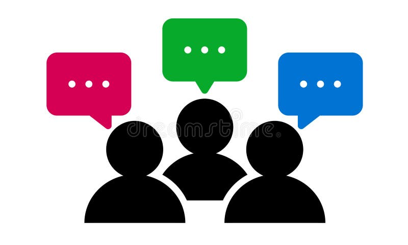 Glyph Icon of Group of People Doing Discussion. Stock Vector ...
