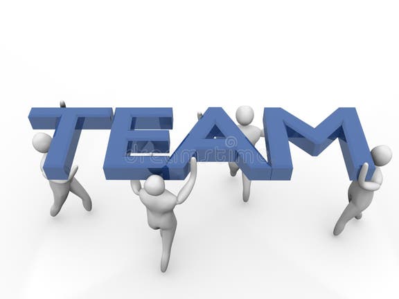 Group of 3D Men Acting As Team Stock Illustration - Illustration of ...