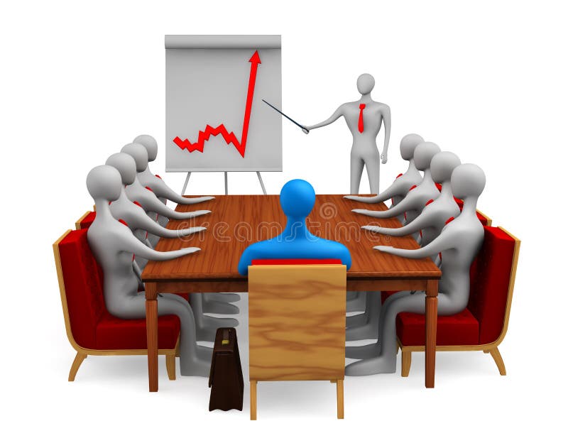 Group of 3d Persons on the Meeting Stock Illustration - Illustration of ...