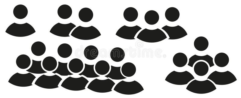 Group of Abstract Figures in Groups. Abstract Crowd of People Stock ...