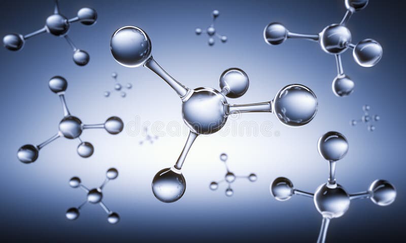 Group of Abstract Methane Molecules Stock Illustration - Illustration ...