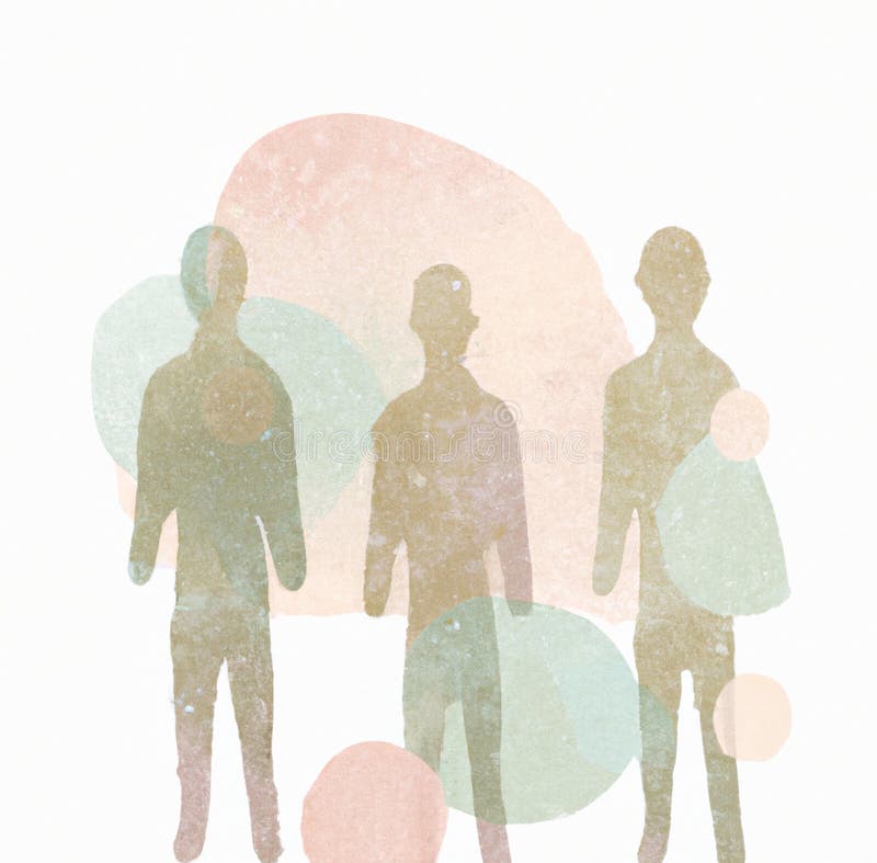 Abstract Group of Figures with Pastel Tones and Textures Stock ...