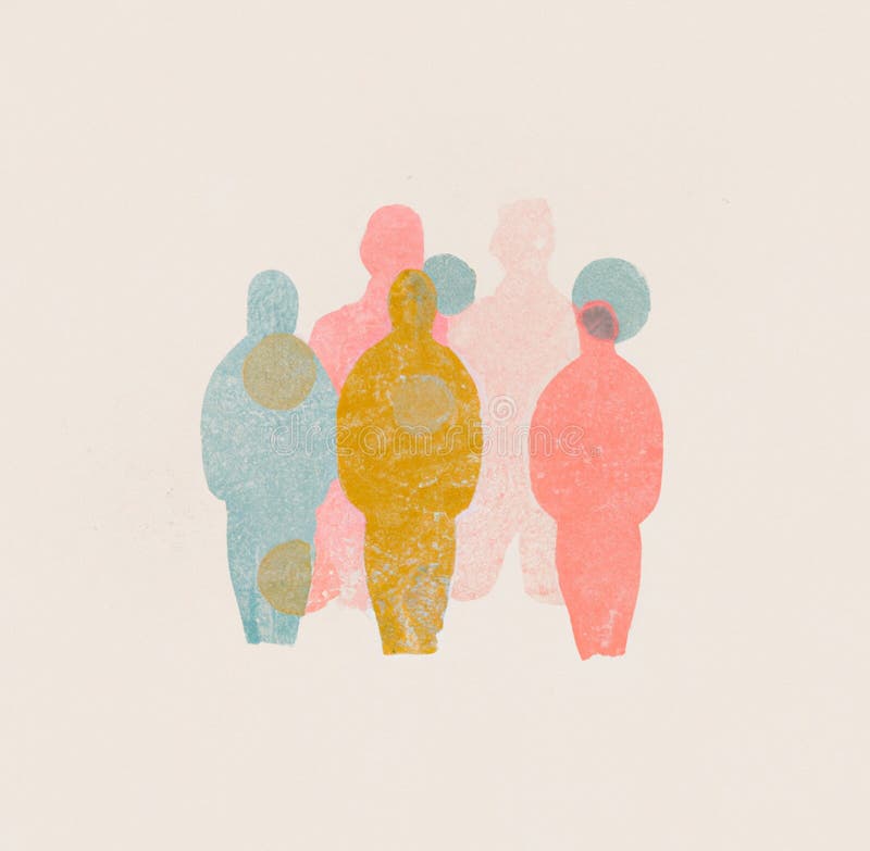 Abstract Group of Figures with Pastel Tones and Textures Stock ...