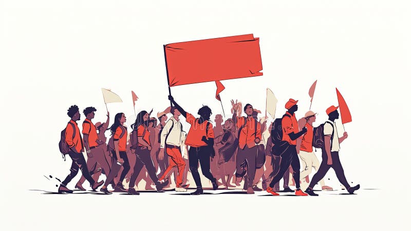 Group of Activists Holding Hands and Protesting for a Cause Together ...