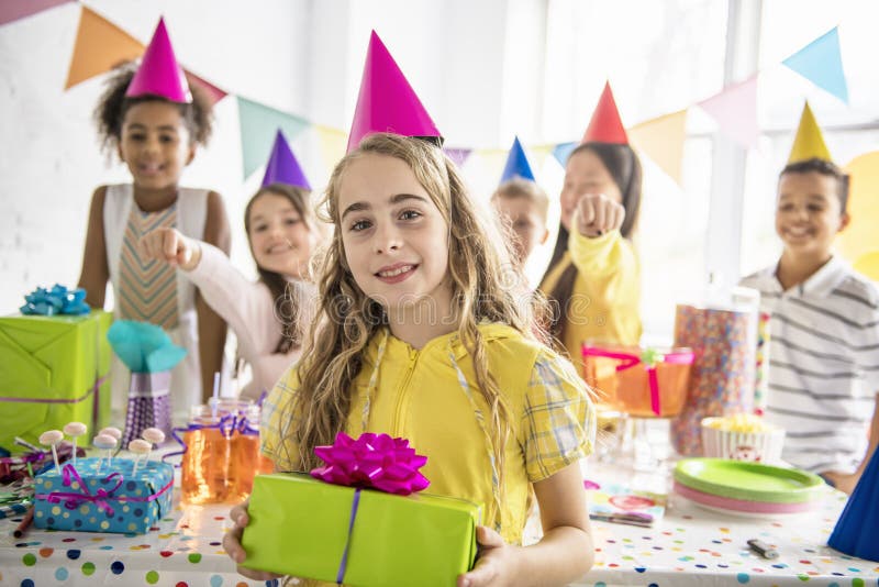 Group of Adorable Kids Having Fun at Birthday Party Stock Image - Image ...