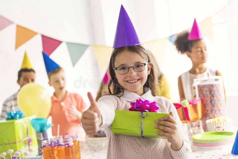 Group of Adorable Kids Having Fun at Birthday Party Stock Photo - Image ...