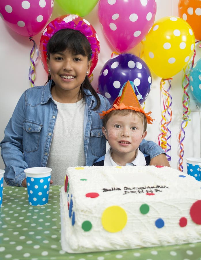 Adorable Kids Having Fun at Birthday Party. Stock Image - Image of ...