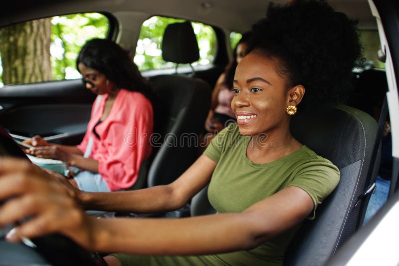 Group Of Happy African American Traveler Girls Stock Image Image Of