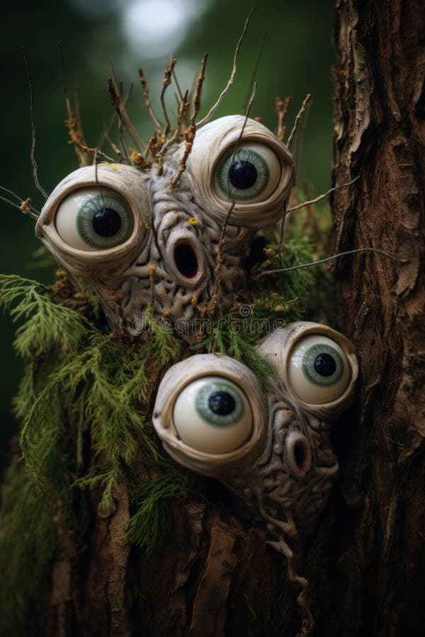 A Group of Alien Creatures with Large Eyes Stock Illustration ...