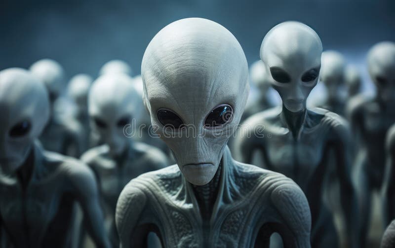 Group of Aliens Close-up, Alien Creature. Space Dwellers. Space Aliens ...