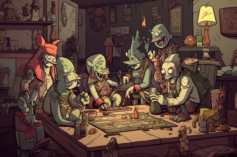 Group of Aliens Playing Futuristic Version of a Classic Game Stock ...