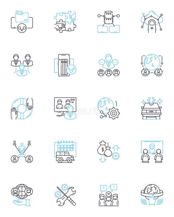 Group Alliance Linear Icons Set. Collaboration, Unity, Teamwork ...