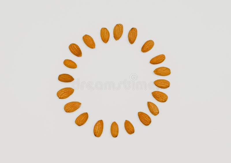 Almonds Arranged in Flower Shape Stock Image - Image of ripe, hard ...