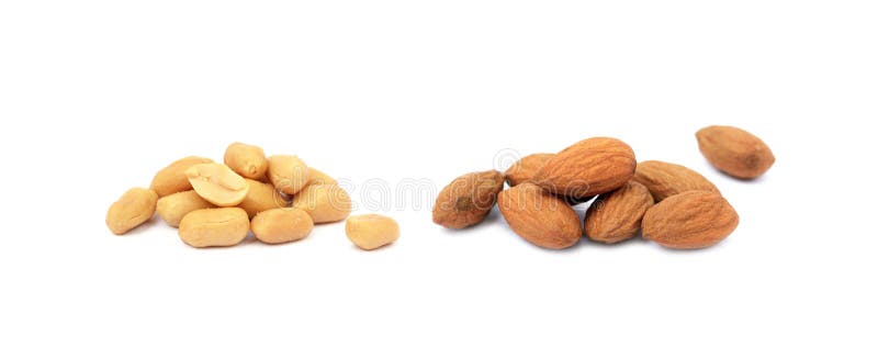 Group almonds and peanuts stock photo. Image of mound - 202941536