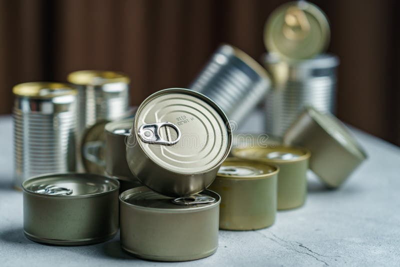 Group of Aluminium Canned Food Stock Image - Image of aluminium, meal ...