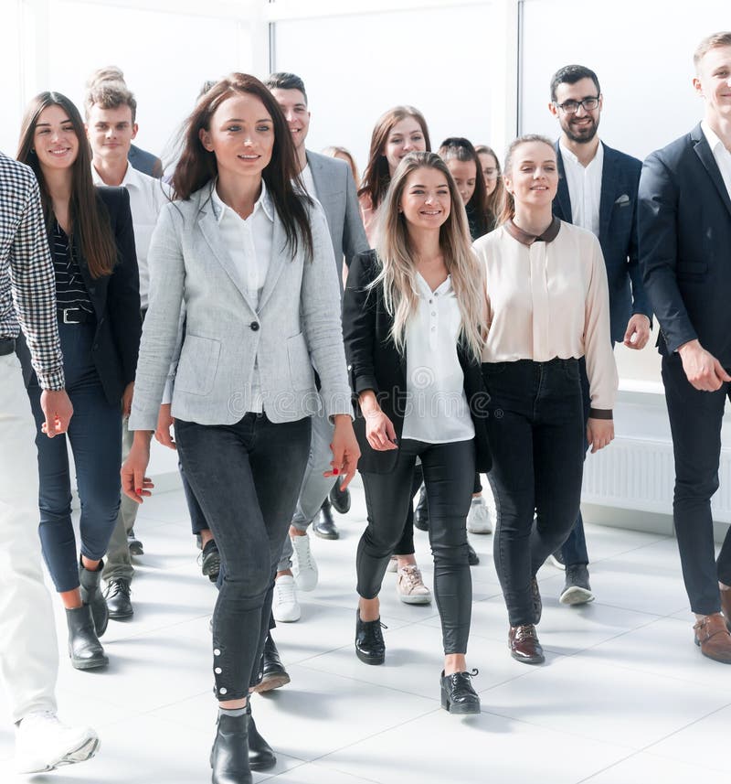 Group of Ambitious Young People Enter a New Office Stock Photo - Image ...
