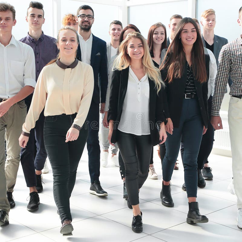 Group of Ambitious Young People Enter a New Office Stock Photo - Image ...