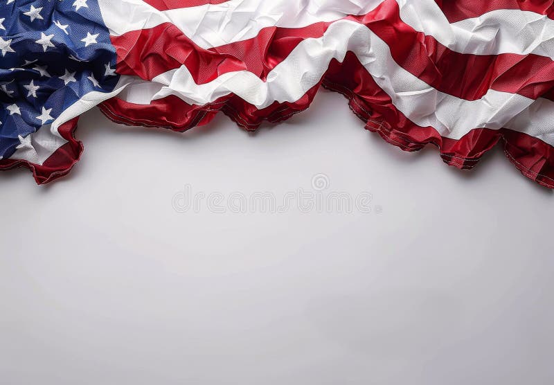 Group of American Flags on White Background Stock Image - Image of ...