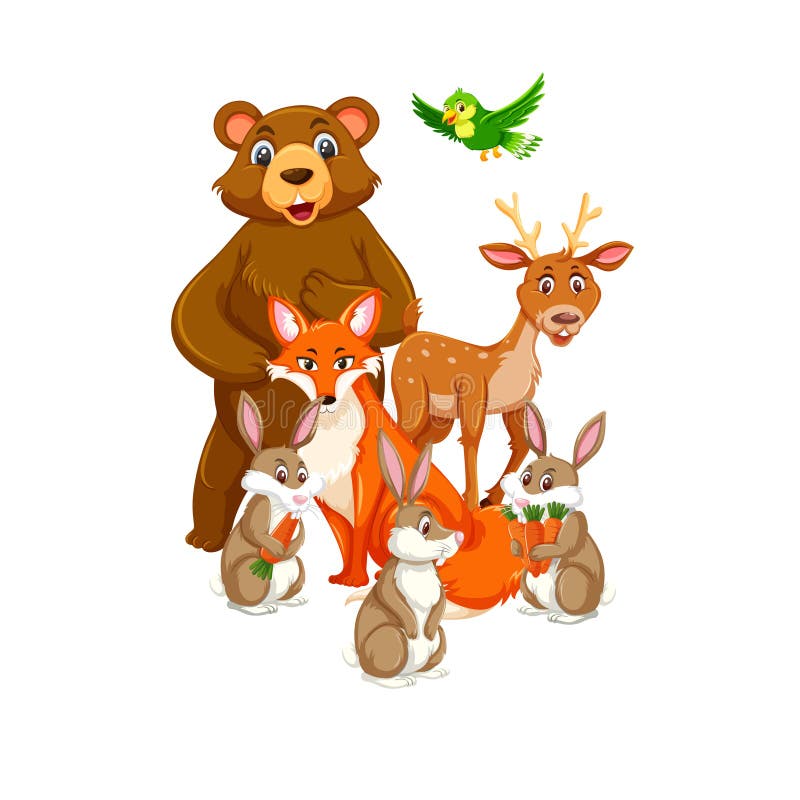 Group of animals character stock vector. Illustration of grizzly ...