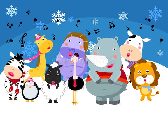Christmas Singing Animals Stock Illustrations – 487 Christmas Singing ...