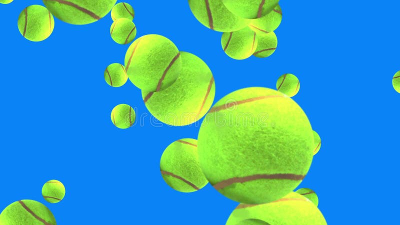 Group of Animated Tennis Balls Elements on Blue Screen Chroma Key Stock ...