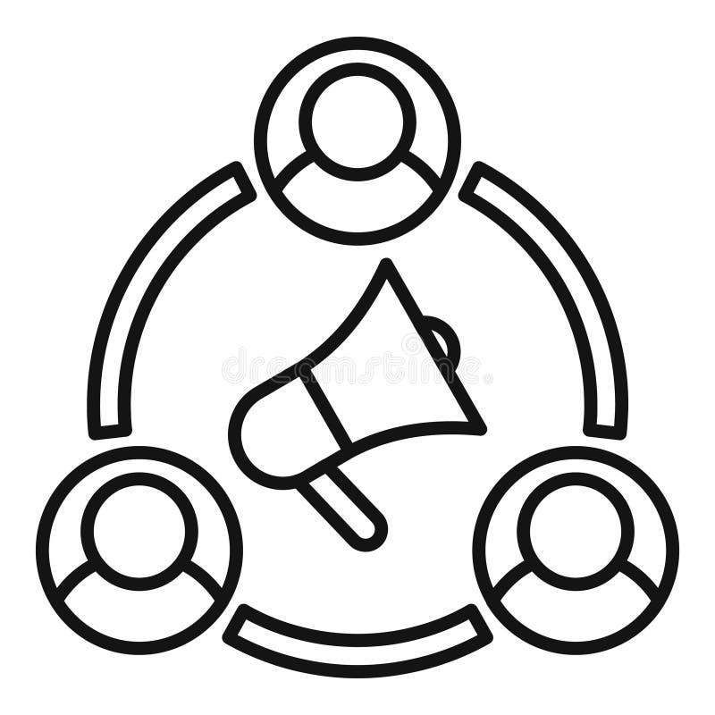 Group Announcement Icon Outline Vector. Media Online Content Stock ...