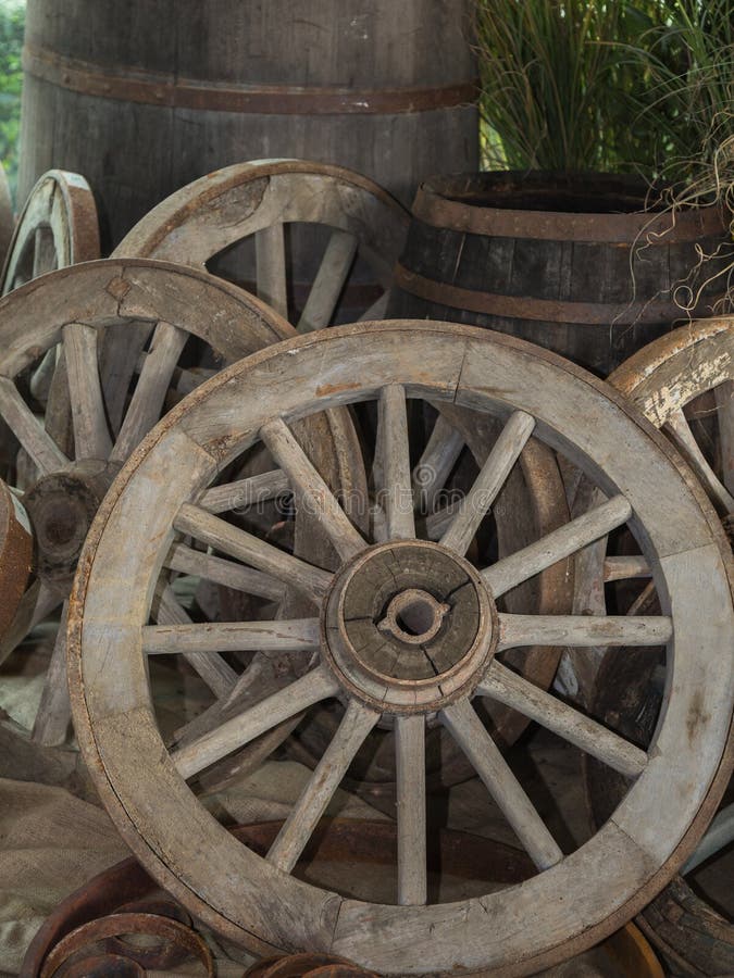 Two Chariot Wheels in Romania Stock Photo - Image of background, brown ...