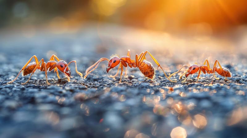 Group of Ants Crawling on a Rock Stock Image - Image of ground ...