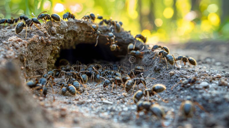 Group of Ants Crawling on a Rock Stock Image - Image of foraging ...